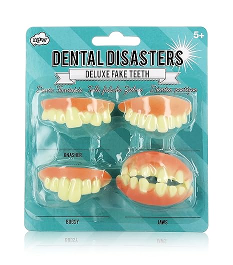 NPW Joke Fake Teeth Set - Fancy Dress Teeth Dental Disasters: Amazon.co ...