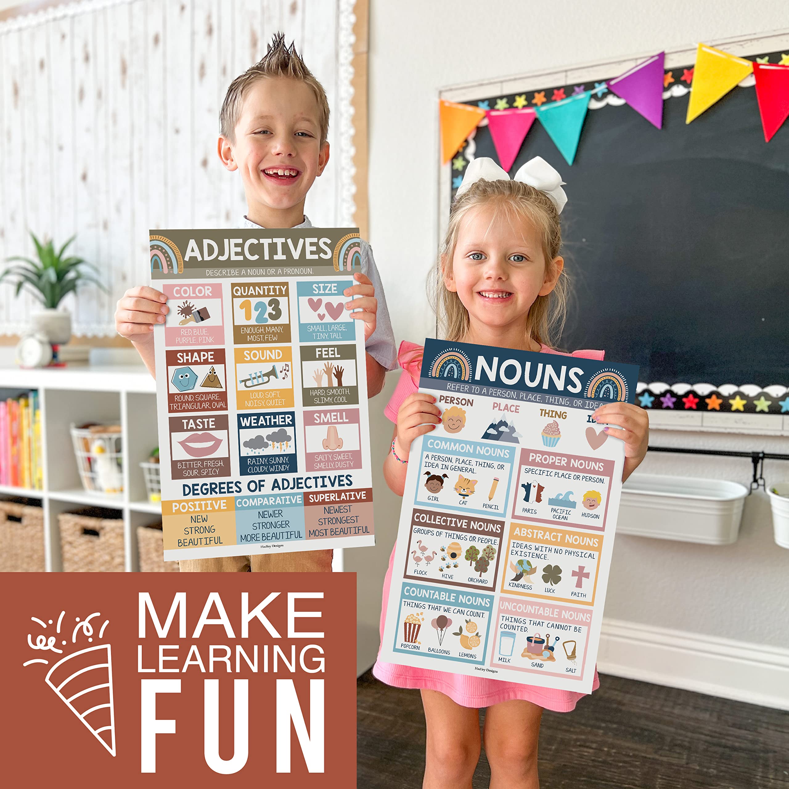 Mua Hadley Designs Parts Of Speech Posters For Classroom - 12 Grammar ...