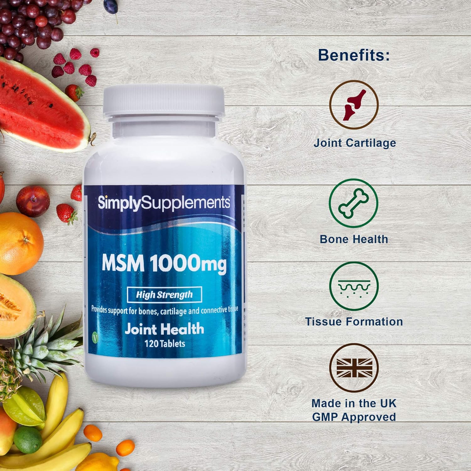 MSM Tablets 1000mg | Vegan & Vegetarian Friendly | 120 Tablets ...