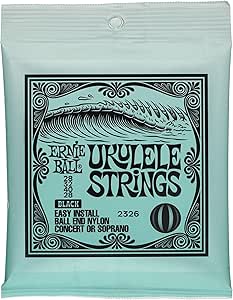 Ernie Ball Ukulele Ball End Nylon Strings, Black (P02326) : Musical ...