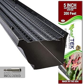 LeafTek 5" x 200' Gutter Guard Leaf Protection in Black | DIY Premium ...