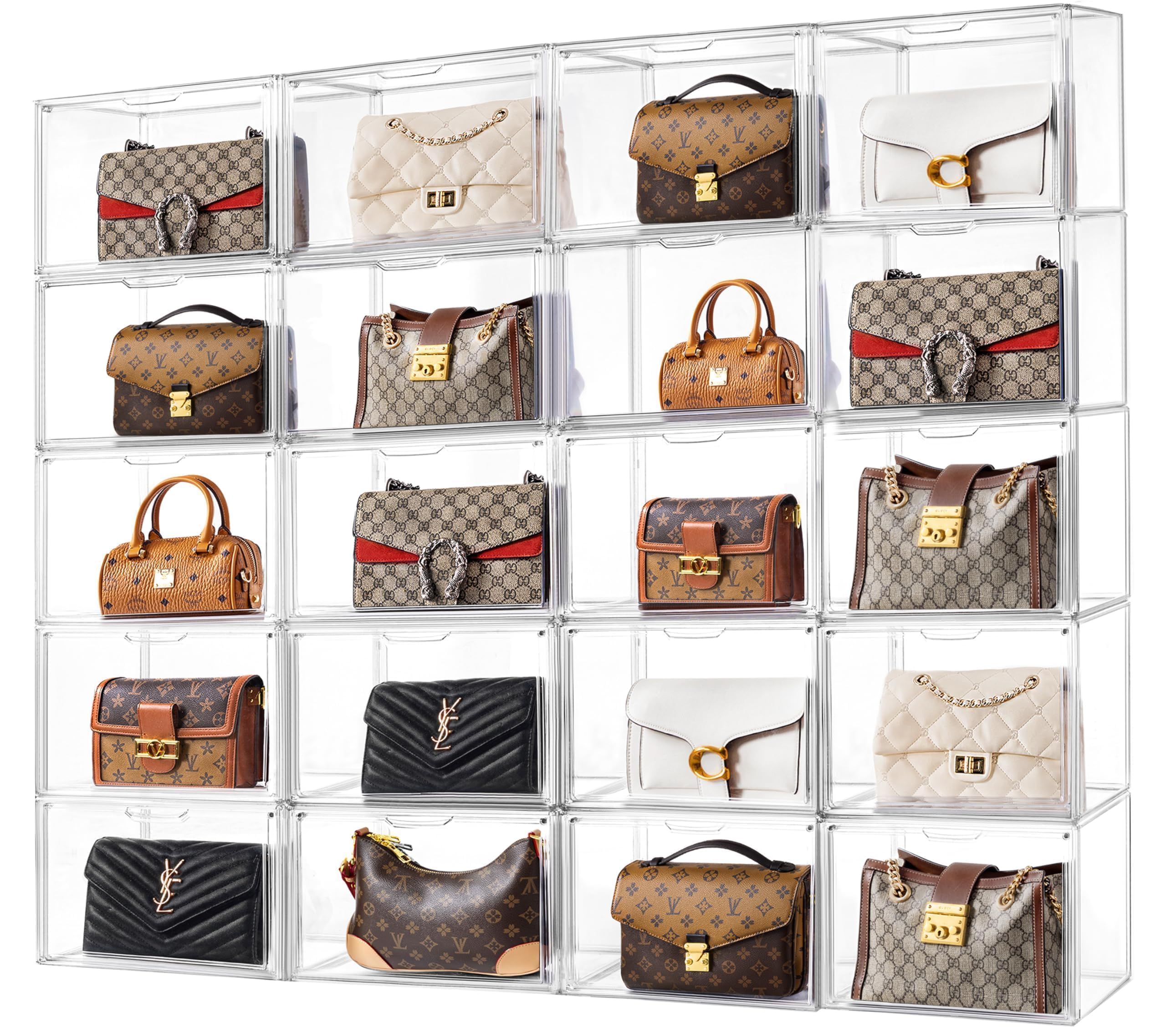 HBlife 20 Pack Purse Storage Organizer for Closet, Large Clear ...