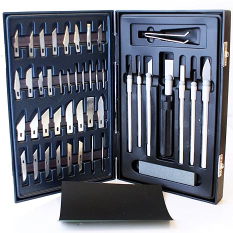 Amazon.com: 51 Piece Hobby/Craft Knife Set - Scalpels, Chisel & Exacto ...