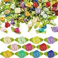 Amazon.com: 300 Pieces Mini Ribbon Roses for Crafts Artificial Fabric ...