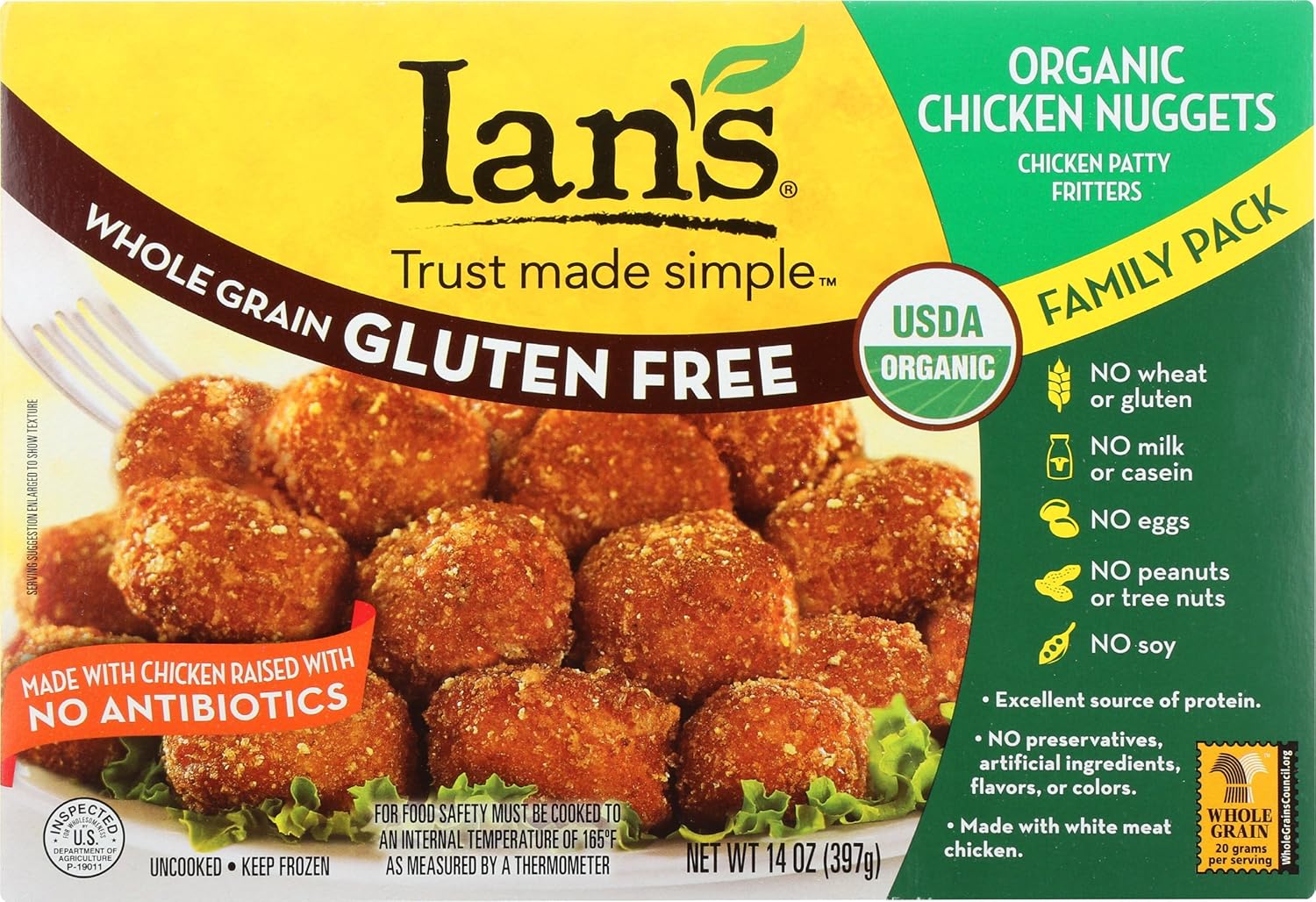 Amazon.com: Ian's Natural Foods Gluten-free Chicken Nuggets Family Pack ...