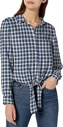 Amazon.com: Amazon Brand - Goodthreads Women's Modal Twill Tie-Front ...