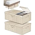Amazon.com: Hoyula Deep Under Bed Storage Container, 2 Pack 10" High 31 ...