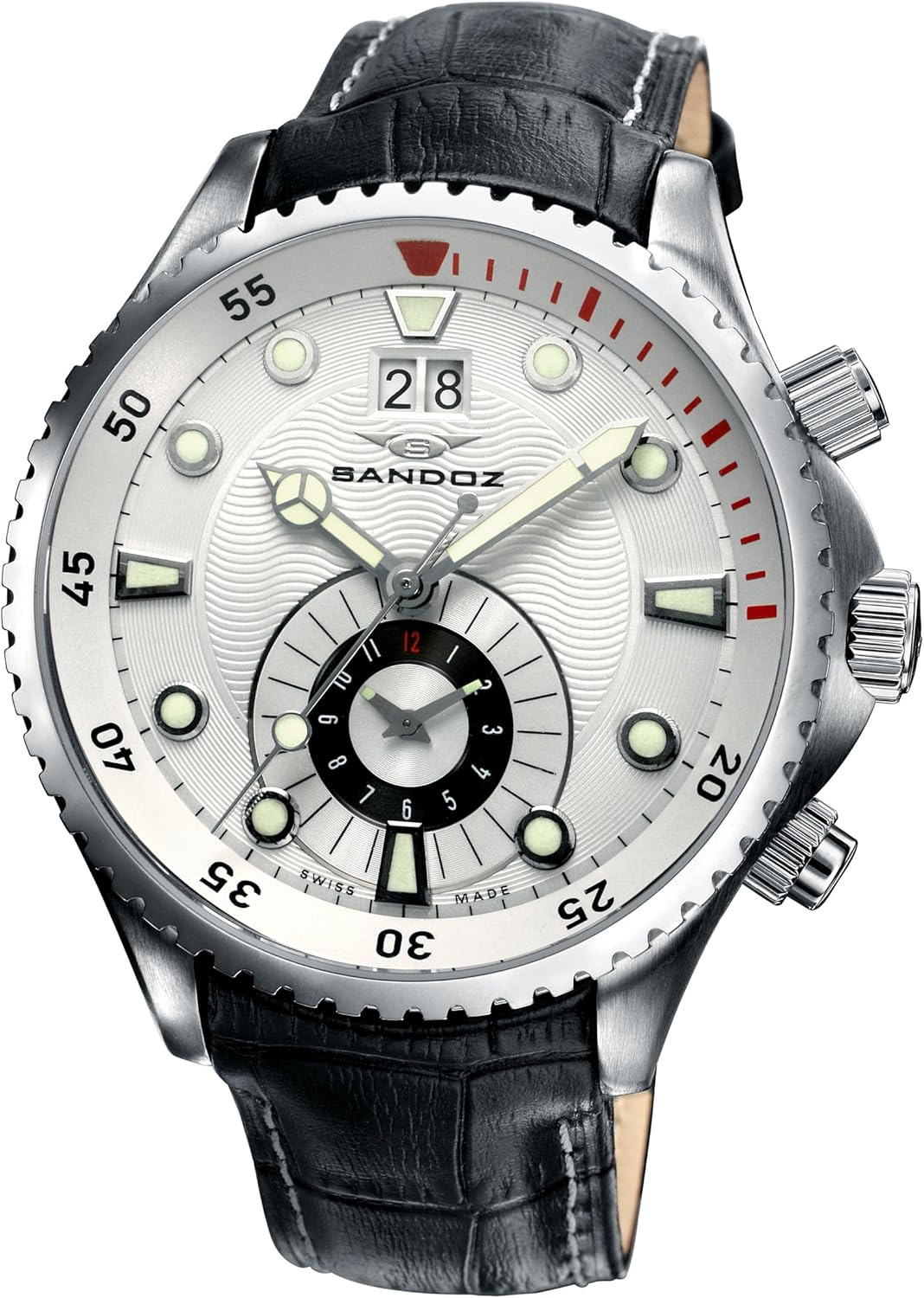 Sandoz The Race Collection Gents Second Time Zone GMT Leather Strap ...