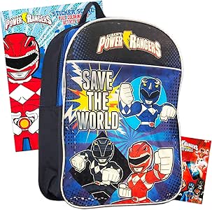 Amazon.com | Power Rangers Backpack Preschool Boys Set with Stickers ...