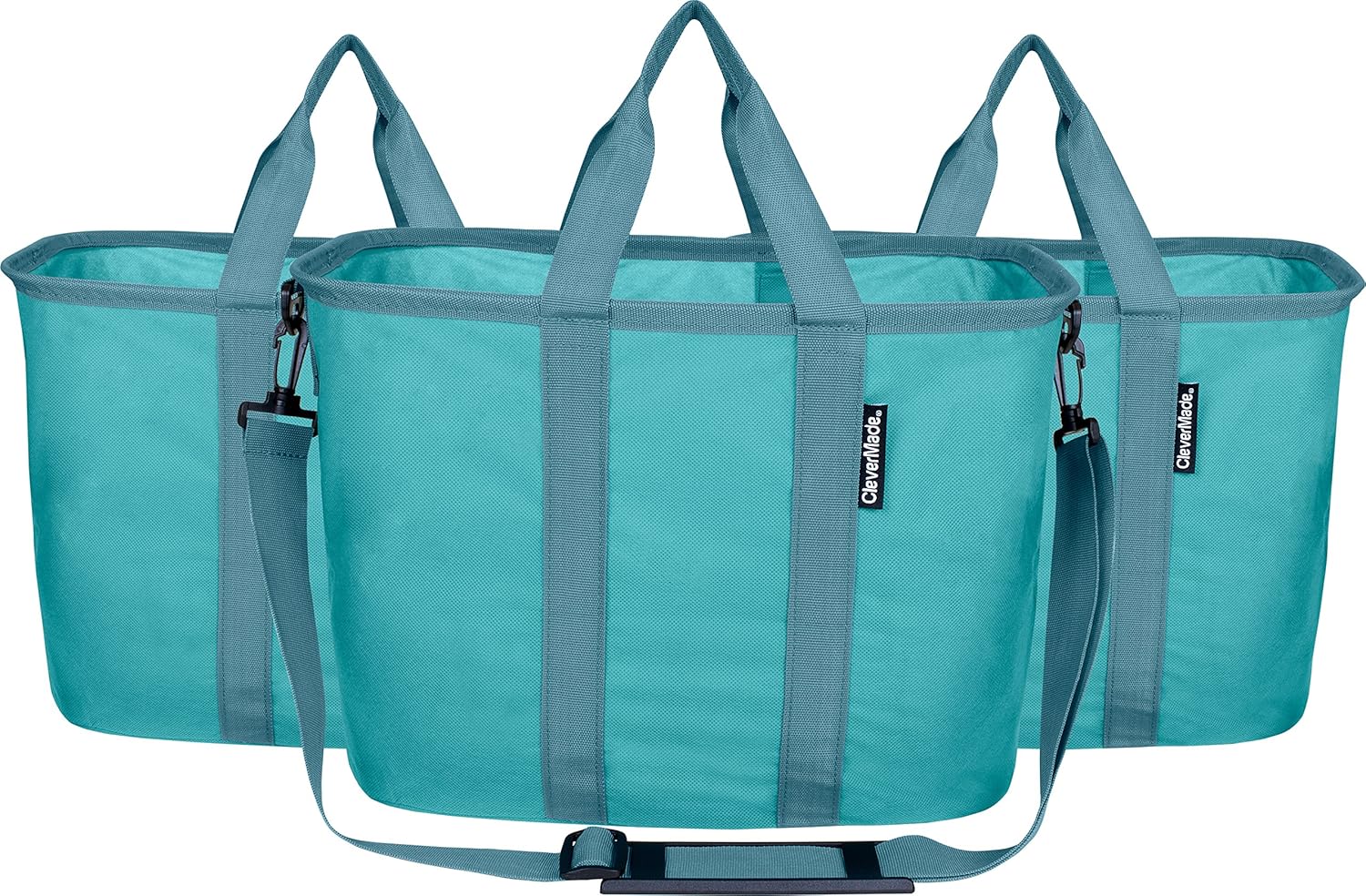 Amazon.com: CleverMade EcoBasket Reusable Grocery Tote Bags with ...