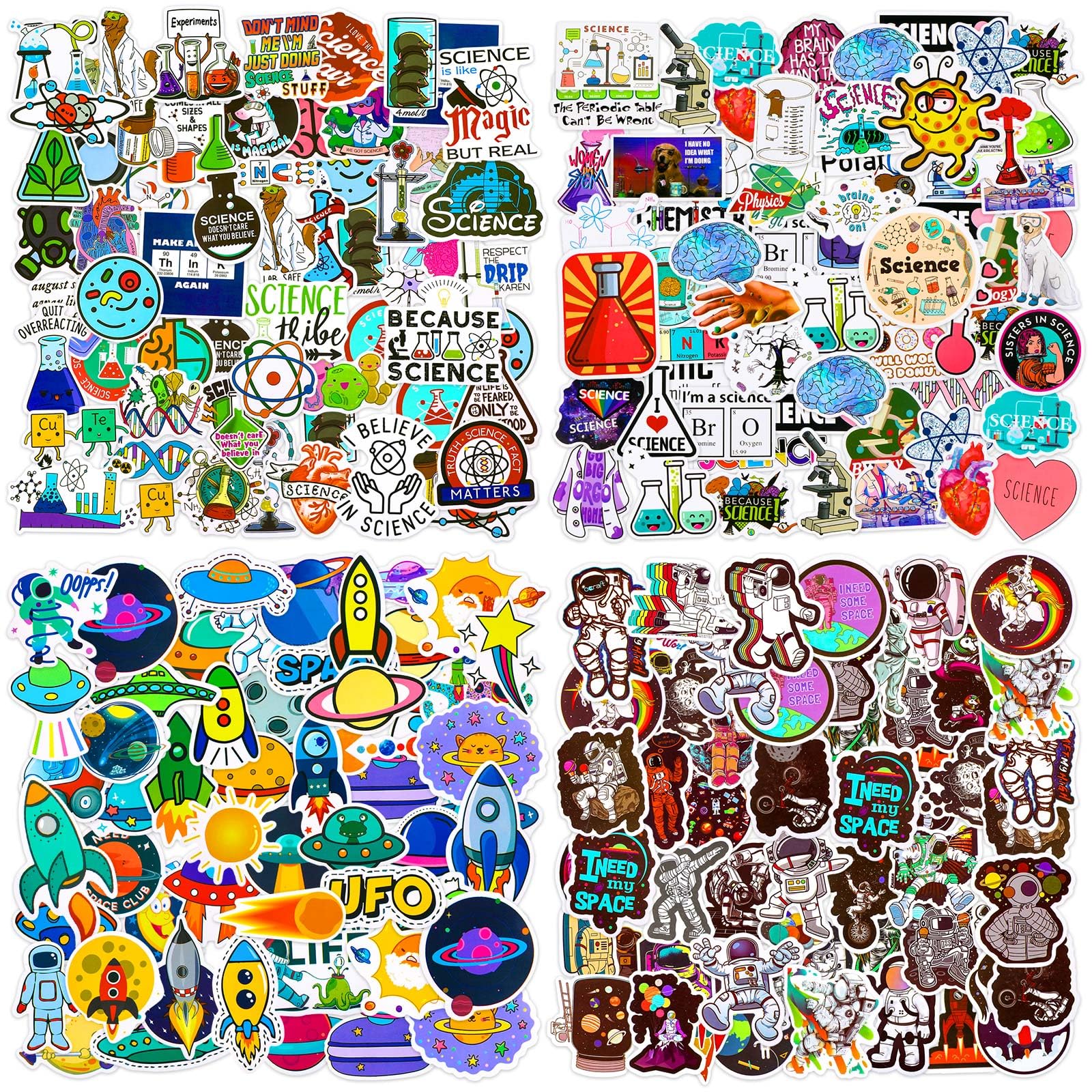 Zonon 200 Pieces Student Science Laboratory Stickers and Astronaut ...