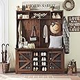 Amazon.com: JXQTLINGMU Farmhouse Entryway Hutch with Coat Rack, 20 Shoe ...