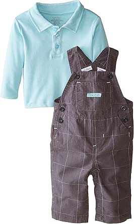 Amazon.com: Calvin Klein Baby-Boys Newborn Blue Polo Top with Plaid ...
