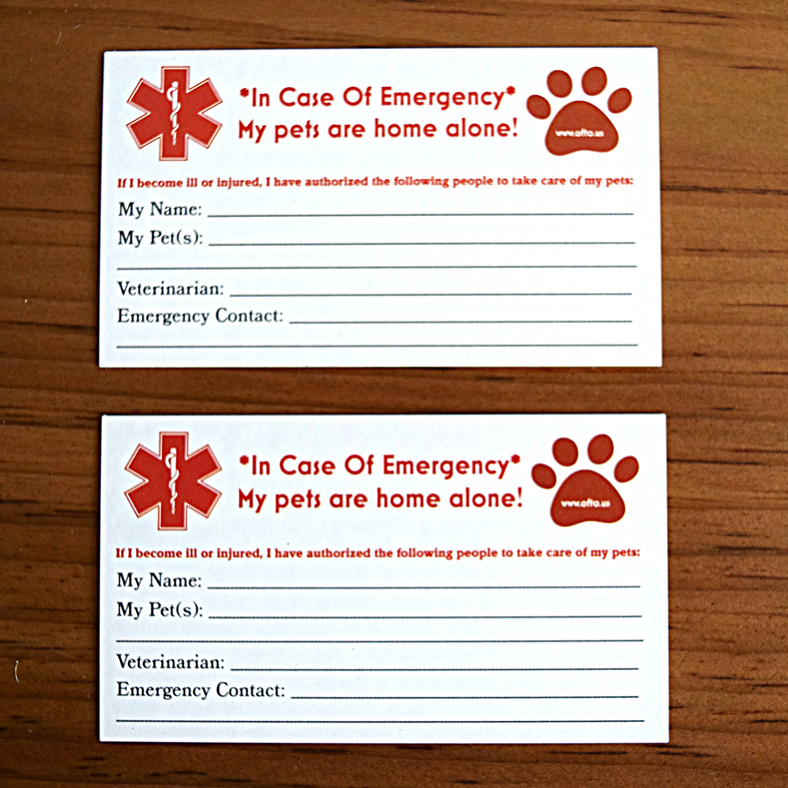 OFTO ICE Kit 4 Wallet Sized In Case Of Emergency Contact Cards 2 My 
