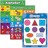 Amazon.com: Palace Learning 4 pack - ABC Alphabet + Numbers 1-10 + Shapes + Colors Poster Set ...
