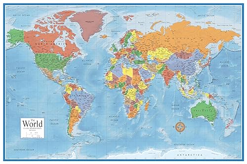 24x36 World Classic Premier Wall Map Poster (Laminated) in Kuwait ...