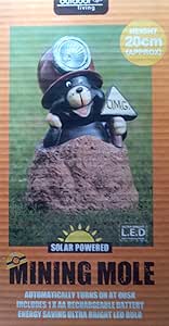 MORRIS THE MINING MOLE - Very Cute 20cm Mole with Solar Headlight ...