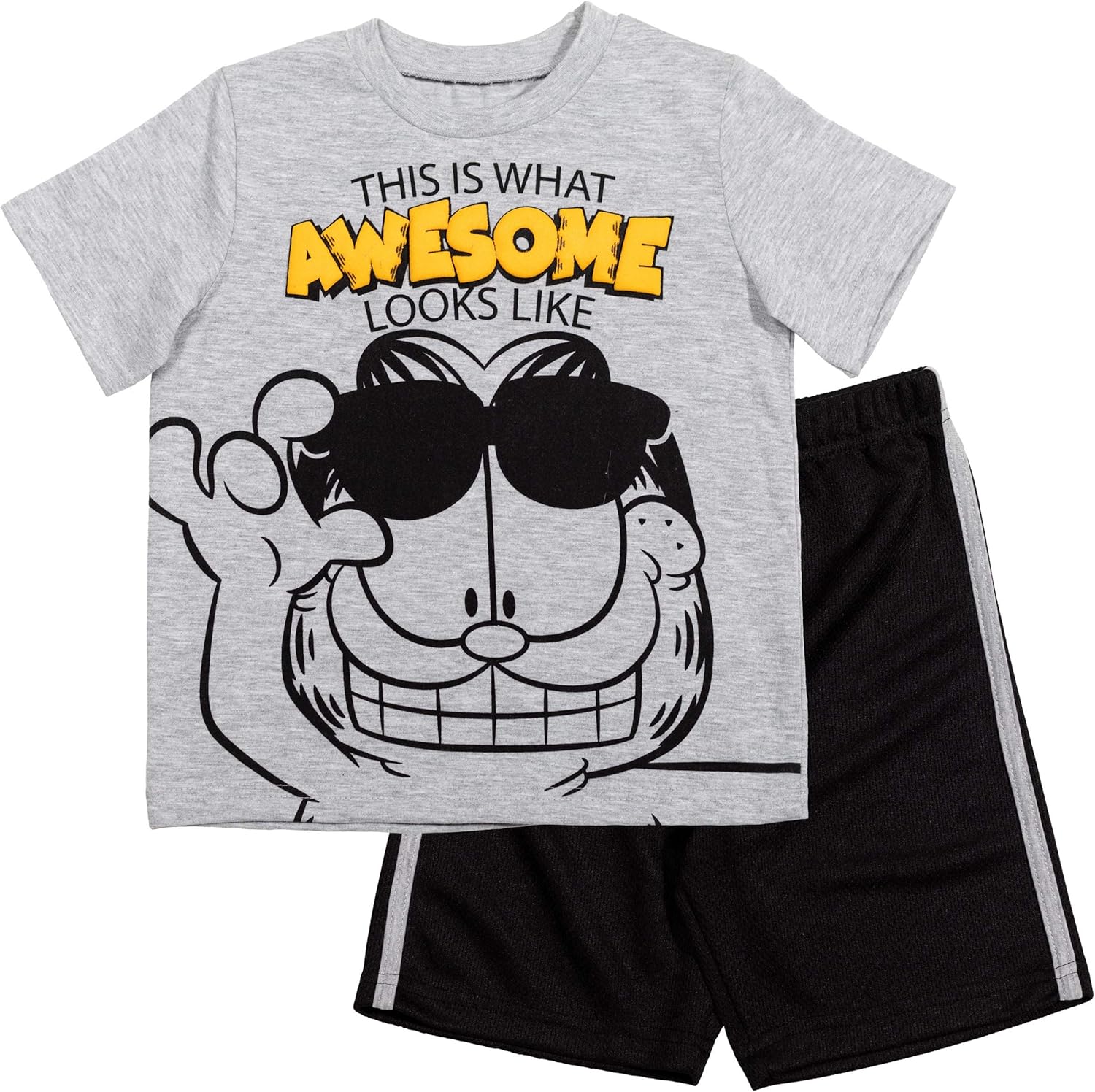 Amazon.com: Garfield Short Sleeve T-Shirt & Athletic Mesh Shorts Set ...