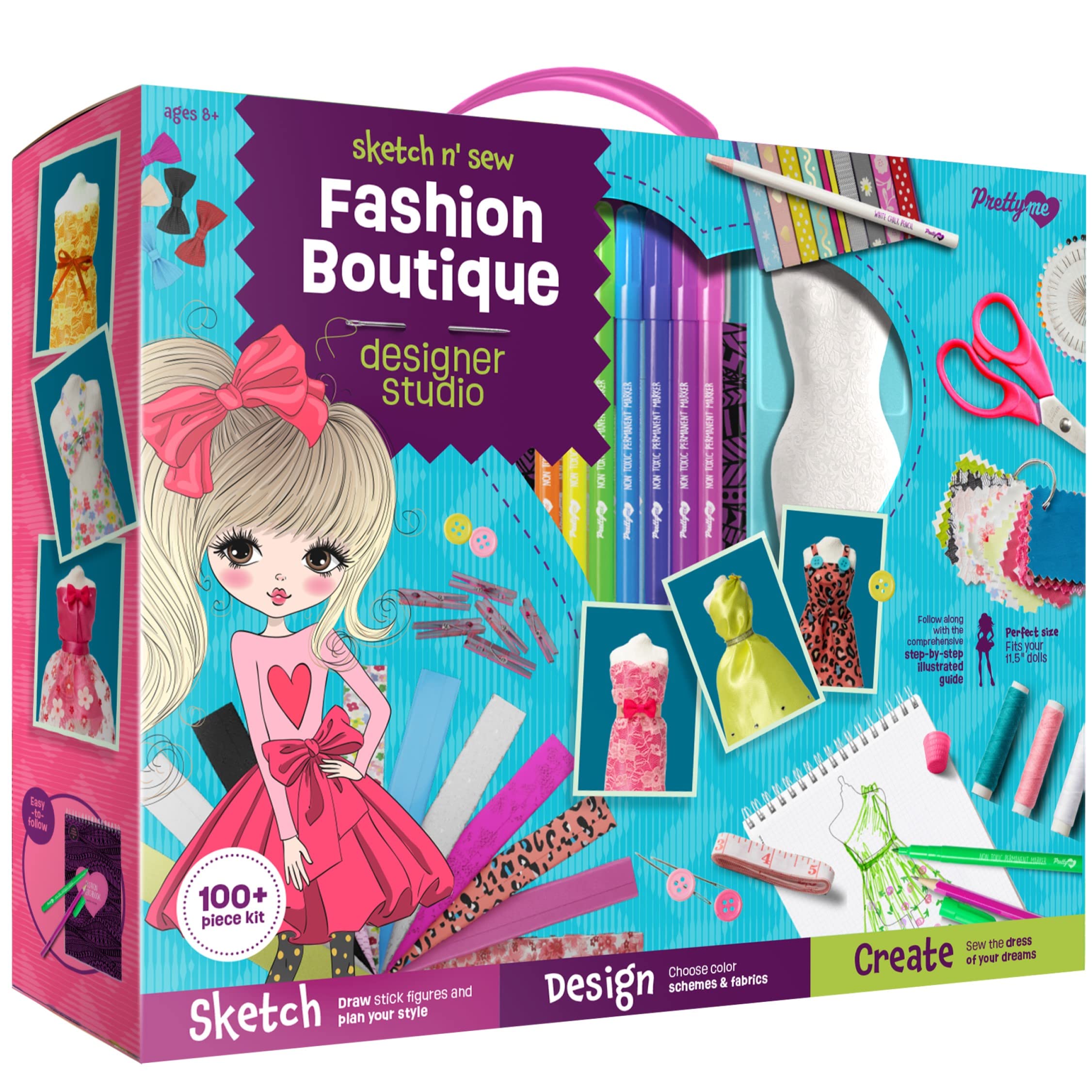 Pretty Me Fashion Design Studio - Sewing Kit for Kids - Designer Dress ...