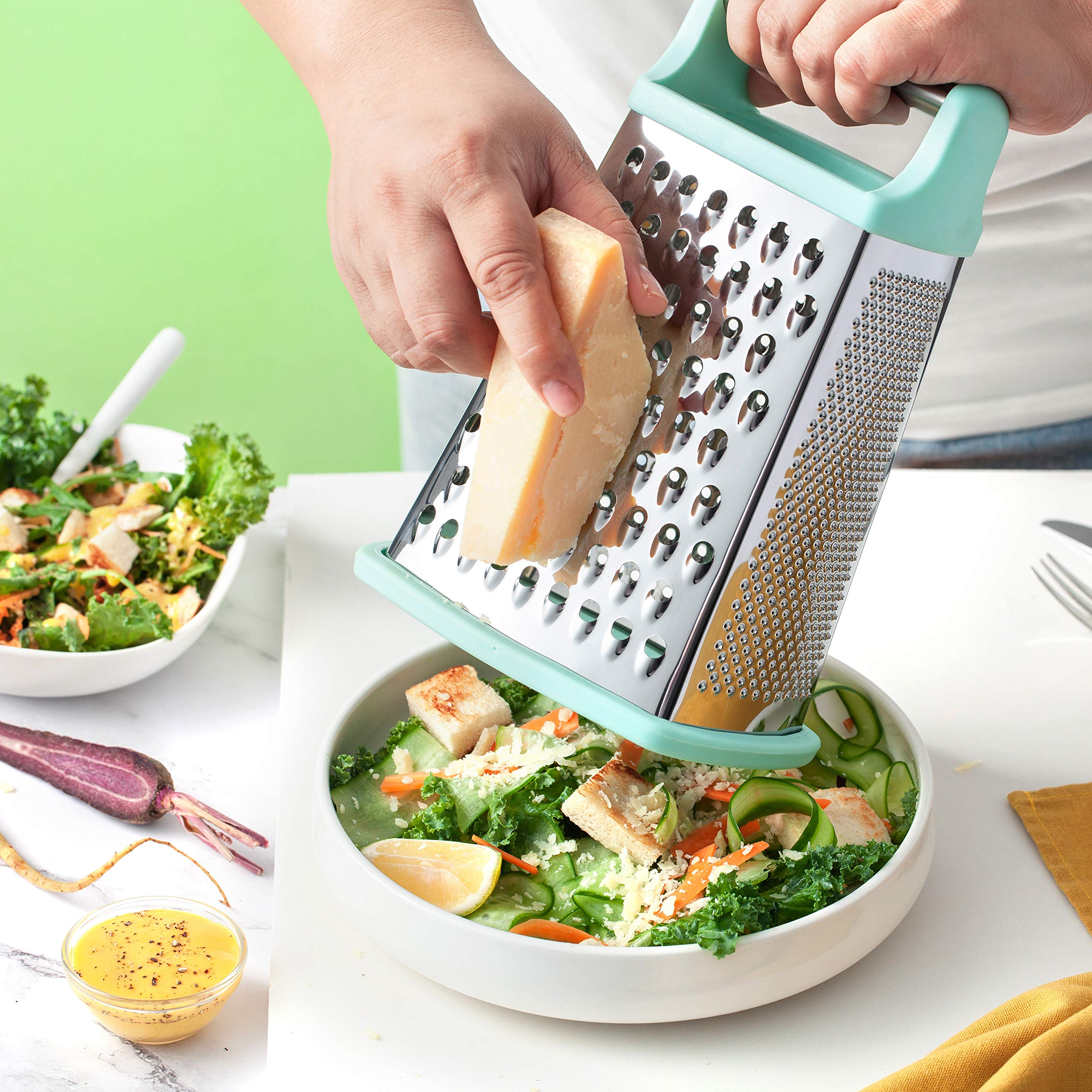 Spring Chef Professional Cheese Grater - Stainless Steel Box Grater For ...