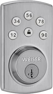 Weiser Powerbolt 2.0 Electronic Deadbolt Featuring SmartKey, Exterior ...