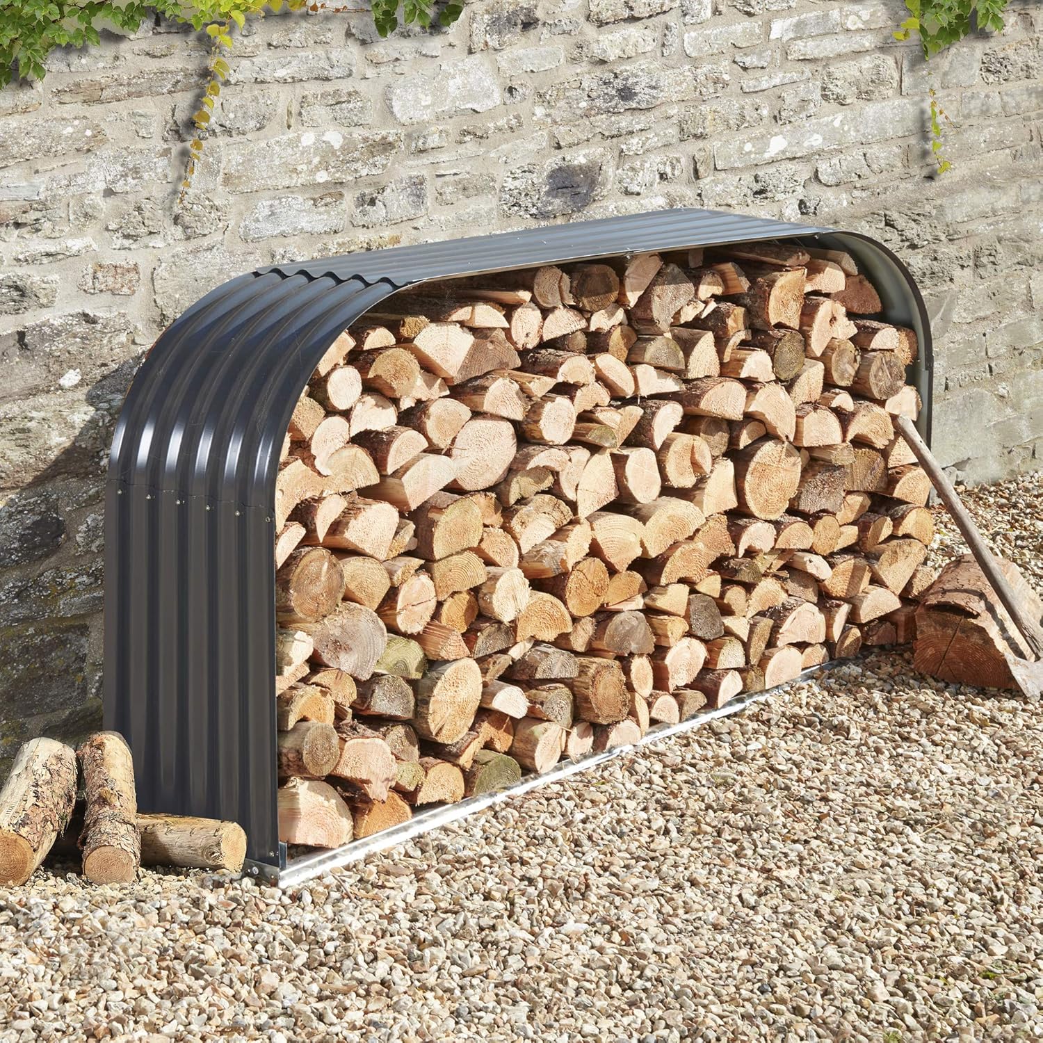 Super Saturday Waltons Metal Log Store Outside Garden Storage ...