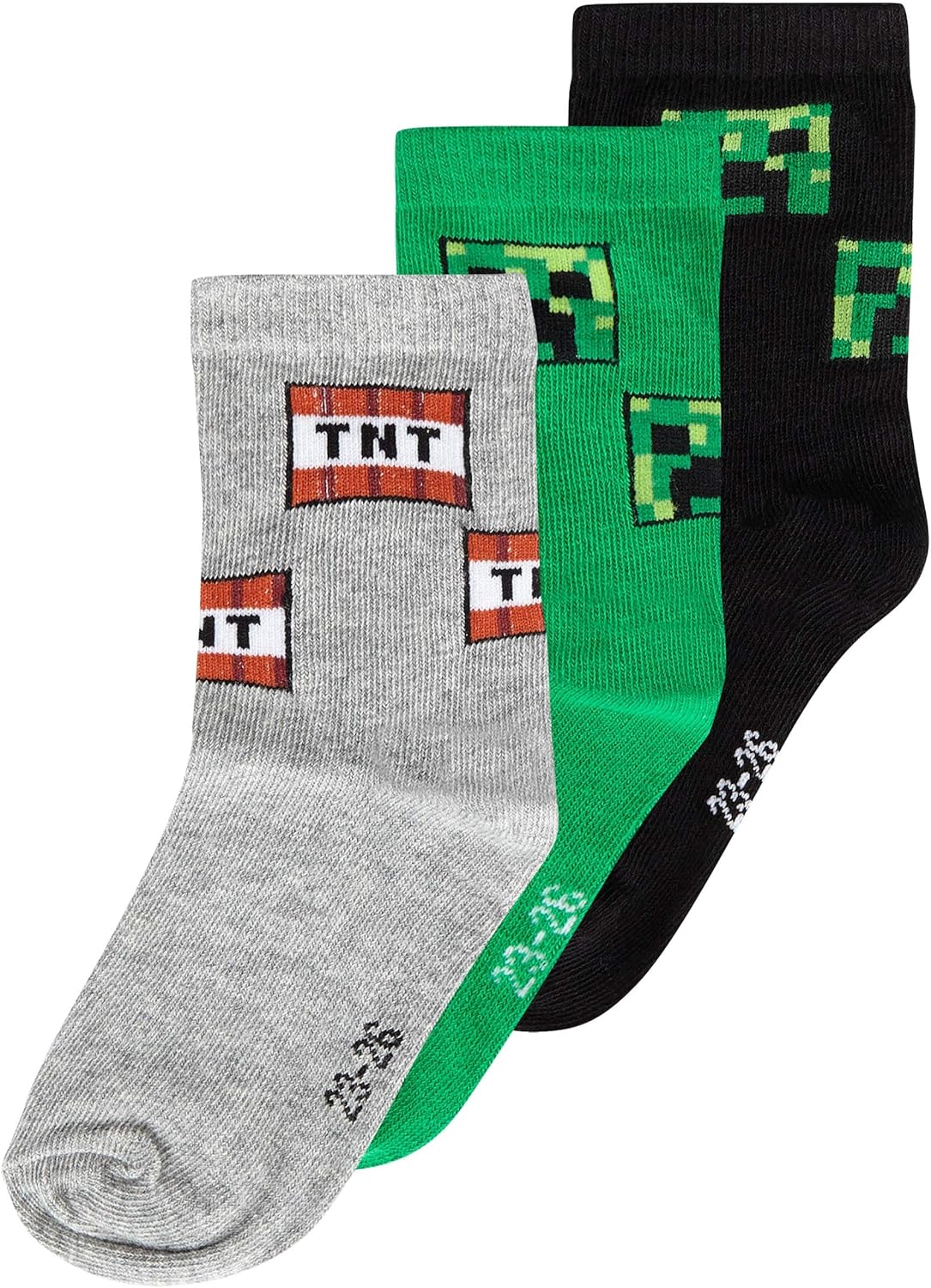 Minecraft Calcetines (lote de 3) para Chicos Negro 23-26: Amazon.es ...