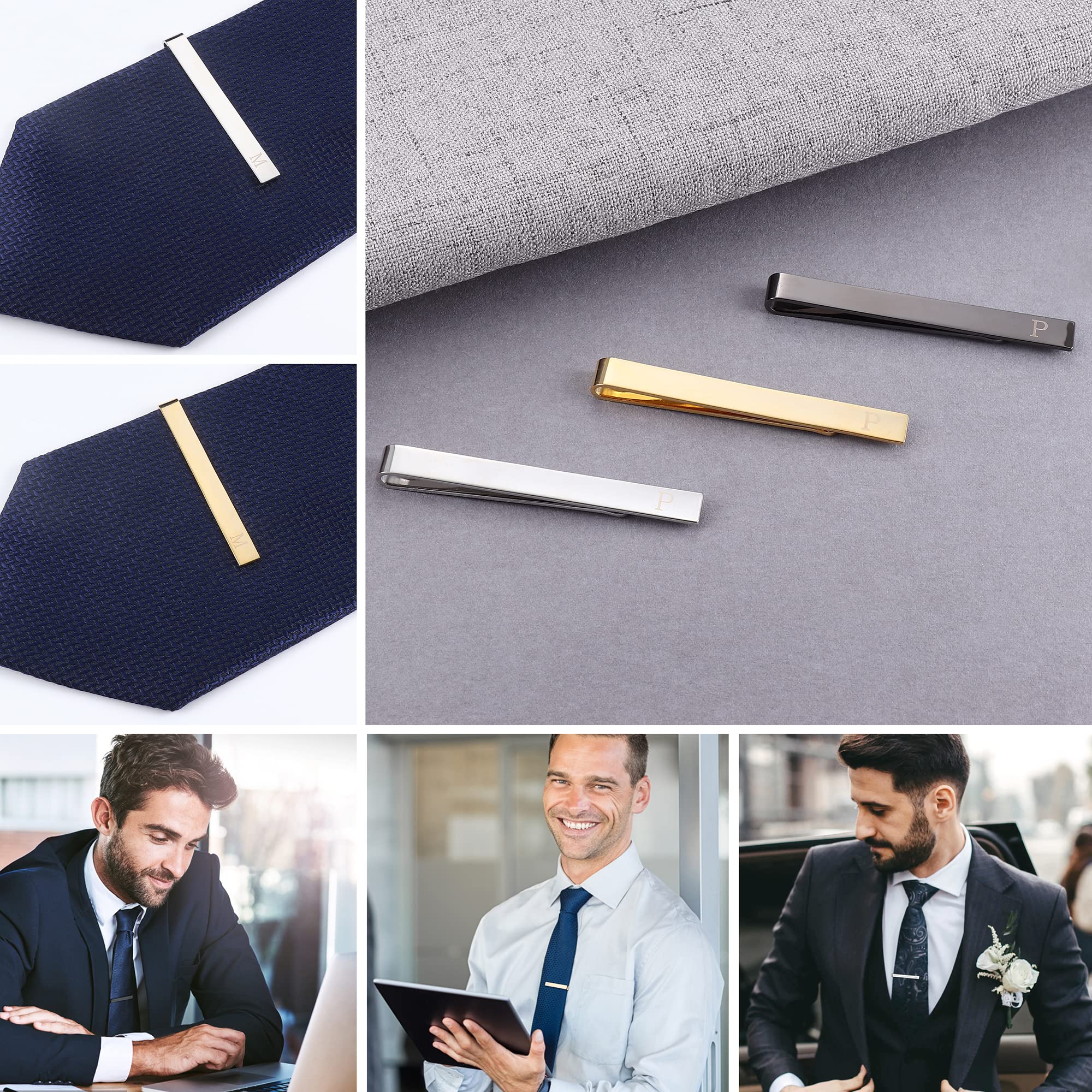 Mua UBGICIG 3 Pcs Stainless Steel Tie Clips for Men Elegant ...