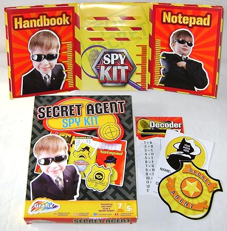 NEW BOXED KIDS SECRET AGENT SPY KIT WITH WALLET PAD BADGE GRAFIX ...