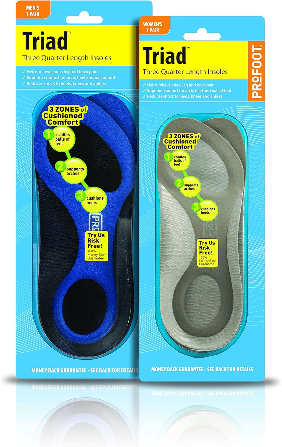 ProFoot Men's Three Quarter Length Triad Insole: Amazon.co.uk: Health ...