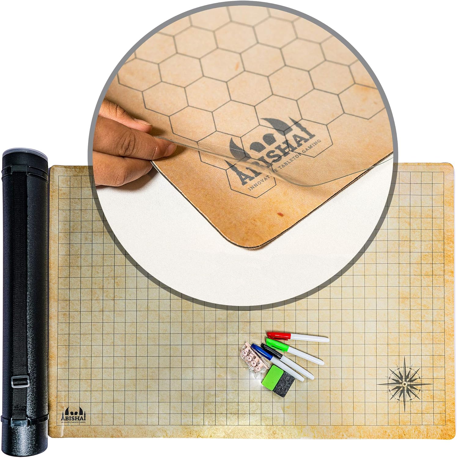 Amazon.com: RPG Battle Grid Mat - 24" x 36" Double Sided Neoprene Mat ...