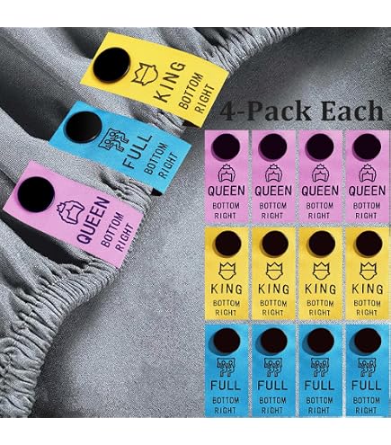 Color Coded Snap-on Sheet Corner Markers For Bed Making SheetSnaps 12 ...