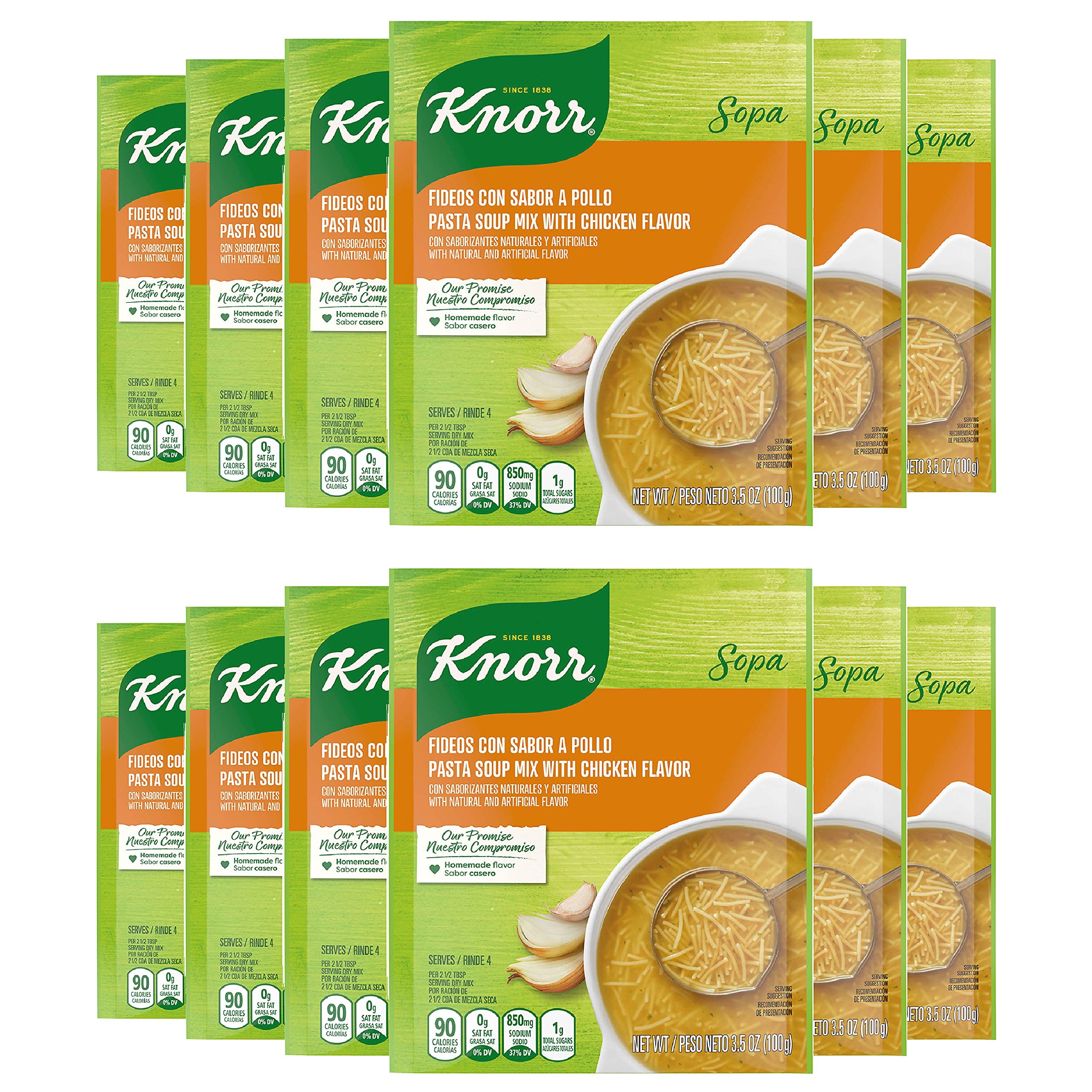 Knorr Sopa Pasta Soup Mix, Chicken 3.5 oz (Pack of 12) for sale ...