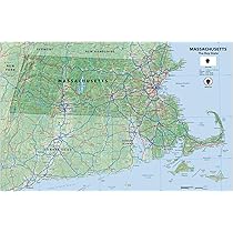 Physical Map Of Massachusetts Physical Map Of Massachusetts, Satellite