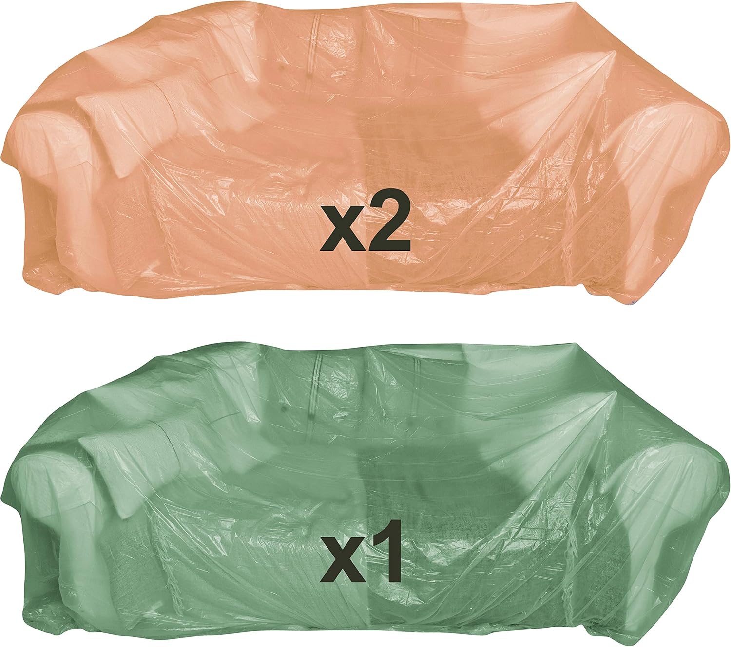 Brackit 3 Pack Orange & Green Coloured Dust Sheets Polythene Dust ...