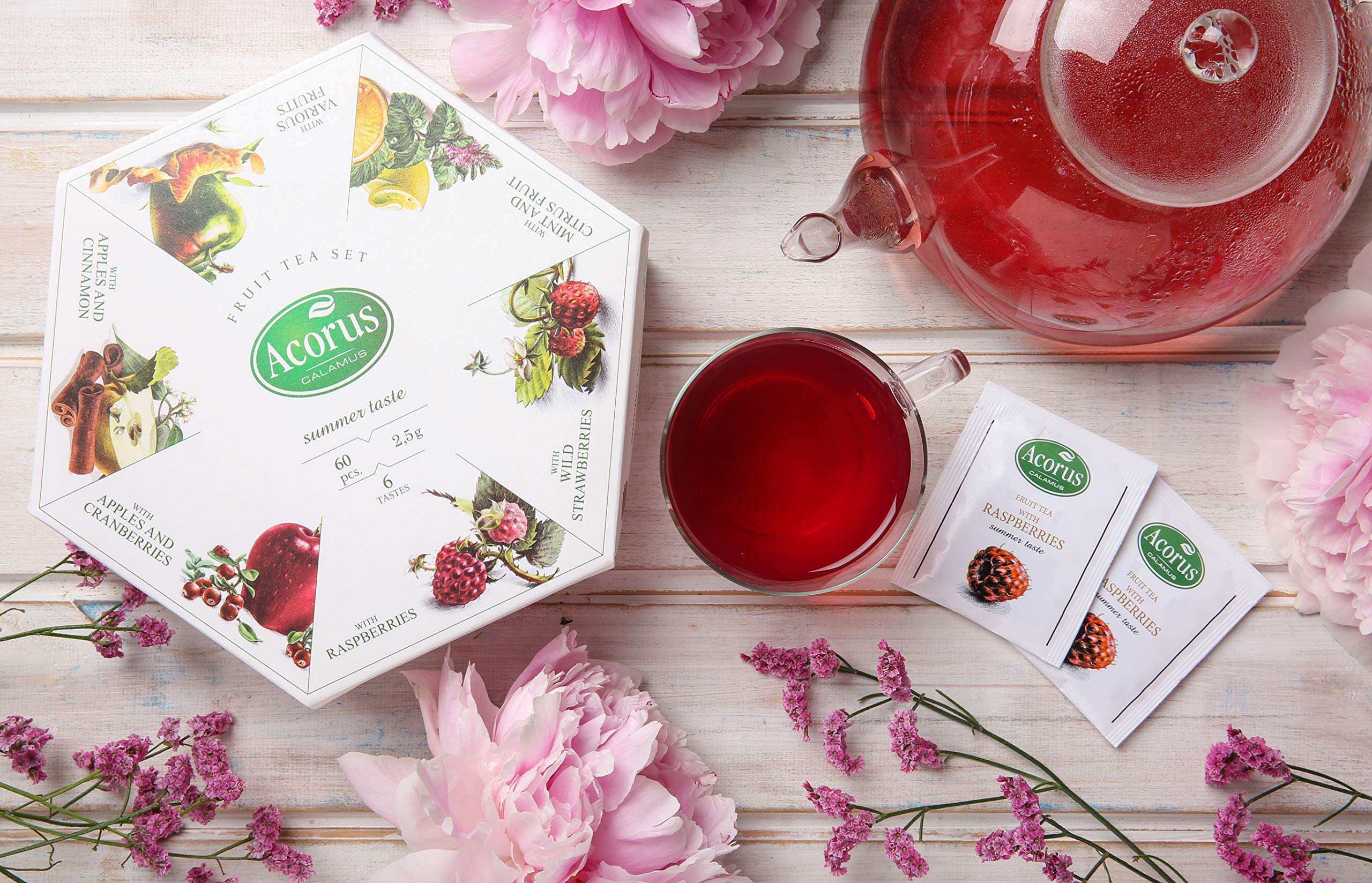 ACORUS Summer Taste – natural Fruit Tea Set of six different flavours ...