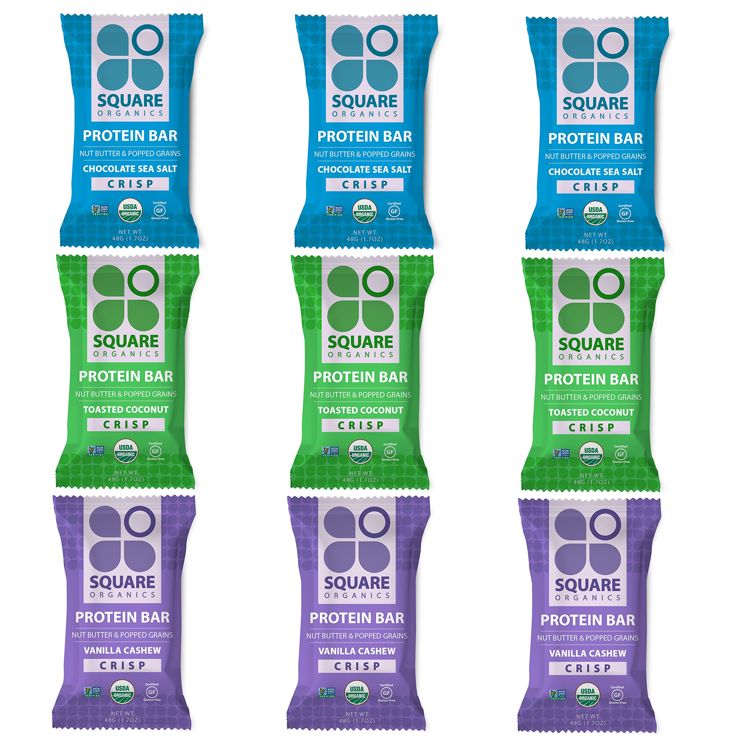 Amazon.com: Squarebar Organic Protein Bar Variety 1.7oz (Pack of 12):