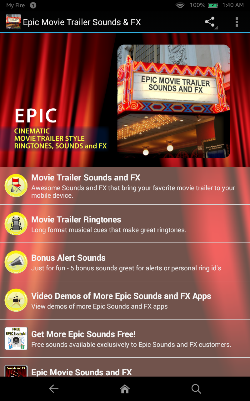 Epic Movie Trailer Sounds and FX:Amazon.co.uk:Appstore for Android