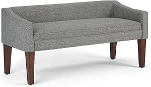 Amazon.com: SIMPLIHOME Parris Upholstered 50 inch Wide Bench, Stylish ...