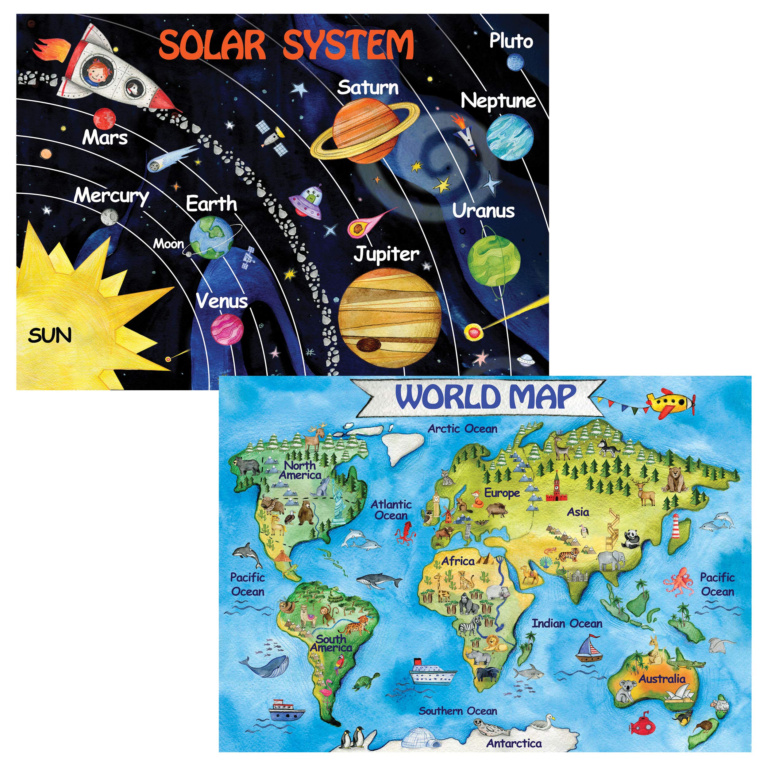Buy Kids World and Solar System Educational s | Arabic-English Double ...