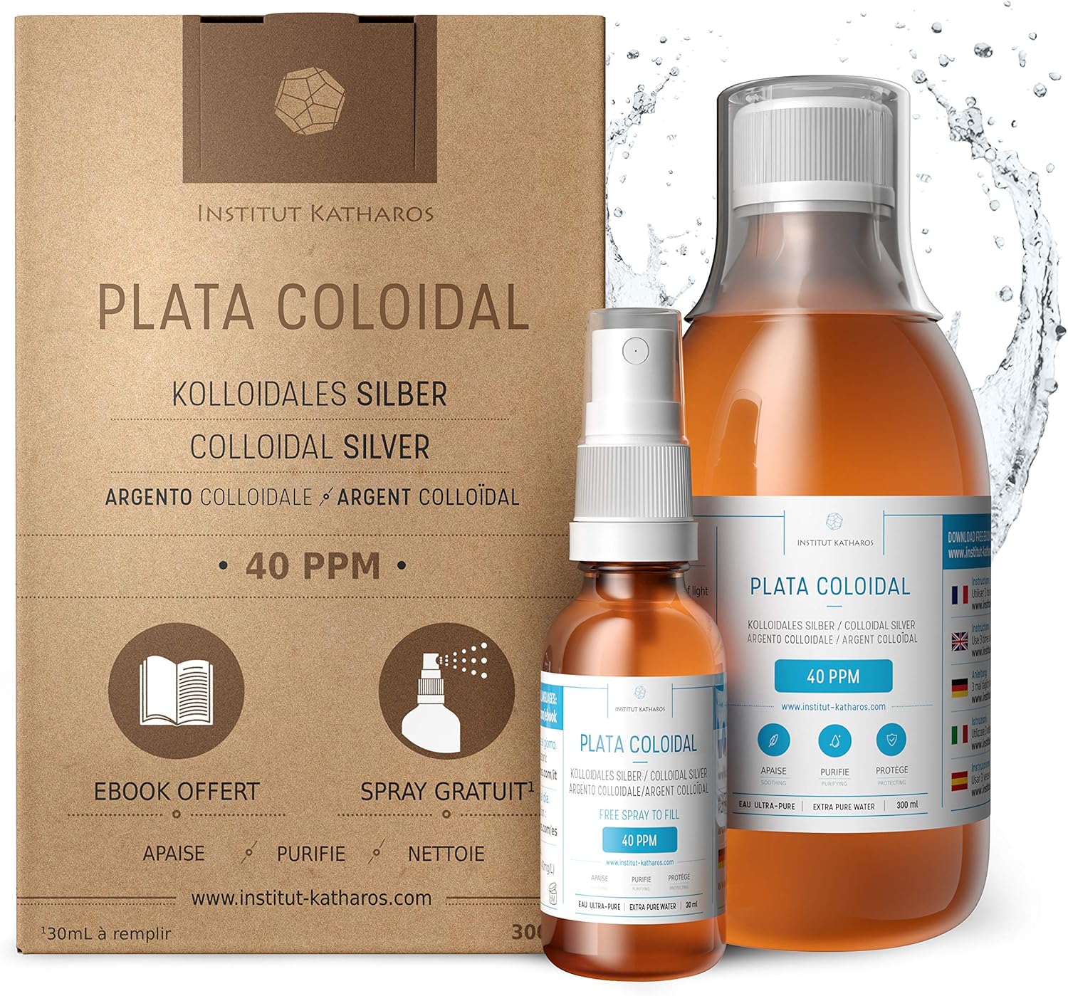 Plata Coloidal Prémium 300 ml 40 ppm Óptima Concentración, Partículas ...