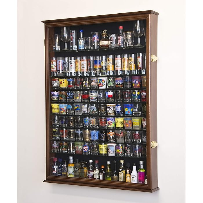 Buy XL Shot Glass Display Case Rack Holder Cabinet for Tall Shooter and ...