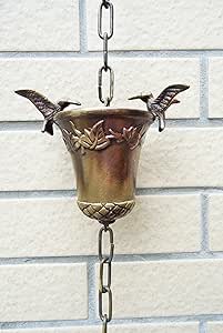 Amazon.com : Brass Rain Chain with 2 Birds : Patio, Lawn & Garden