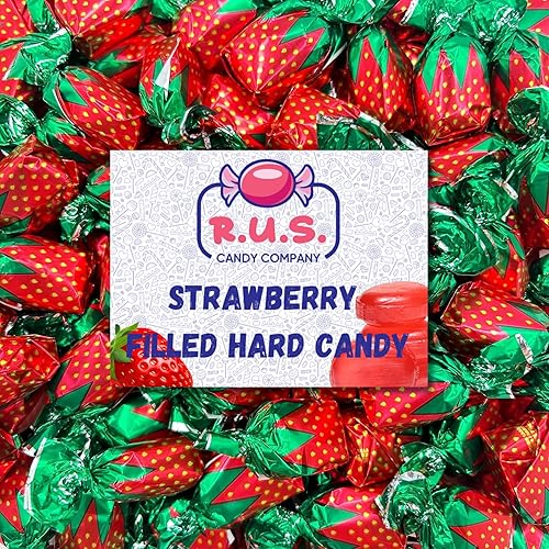 Strawberry Filled Hard Candy – Bulk Wrapped Fruit Candy by RUS Candy ...