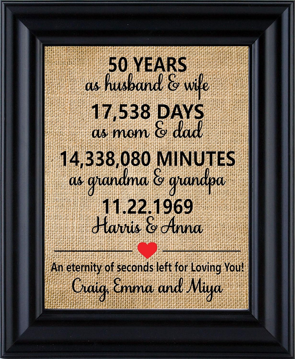 50th Wedding Anniversary Print For Grand Parents Golden Anniversary