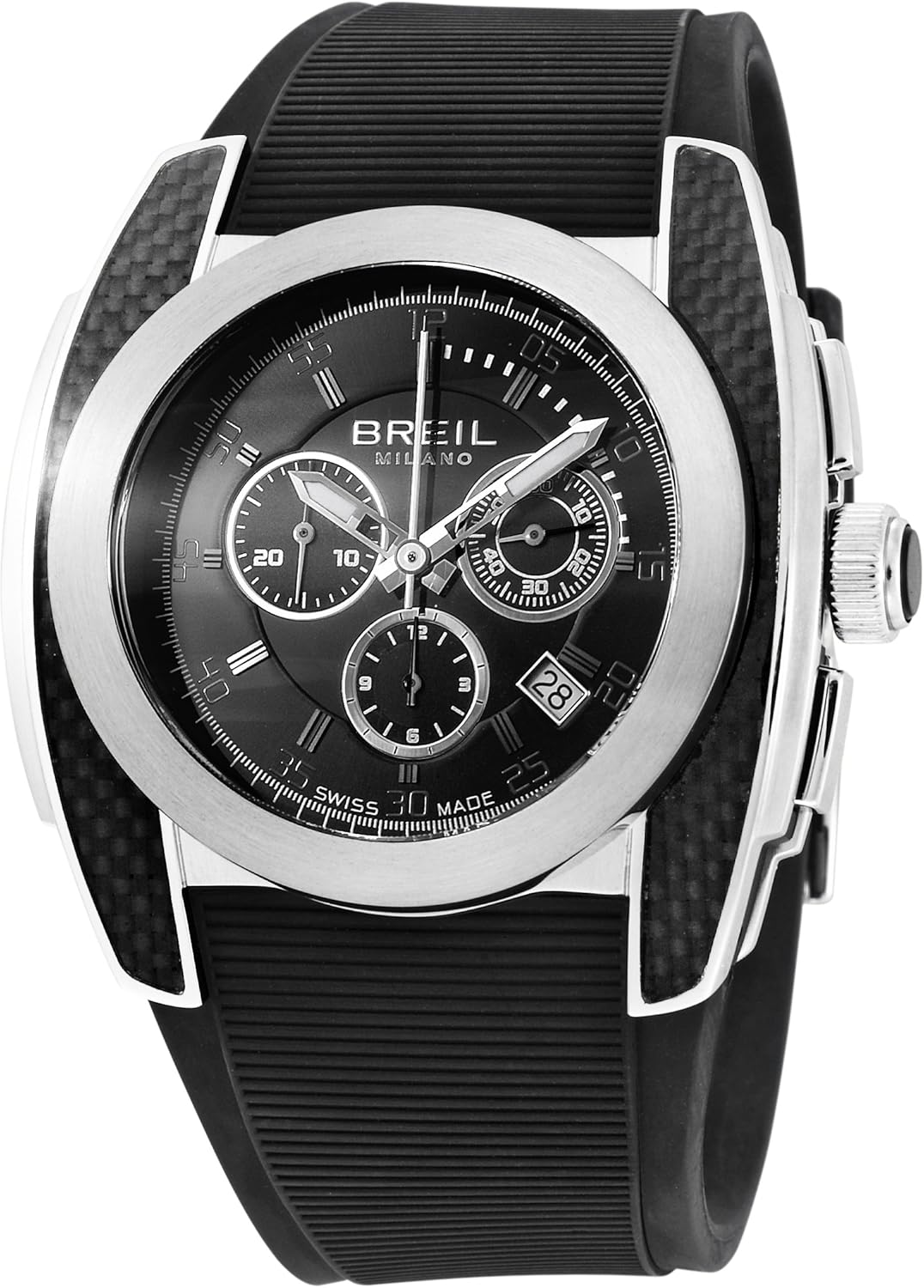 Breil BW0381 Gents Mediterraneo Chronograph Black Rubber Strap Swiss ...