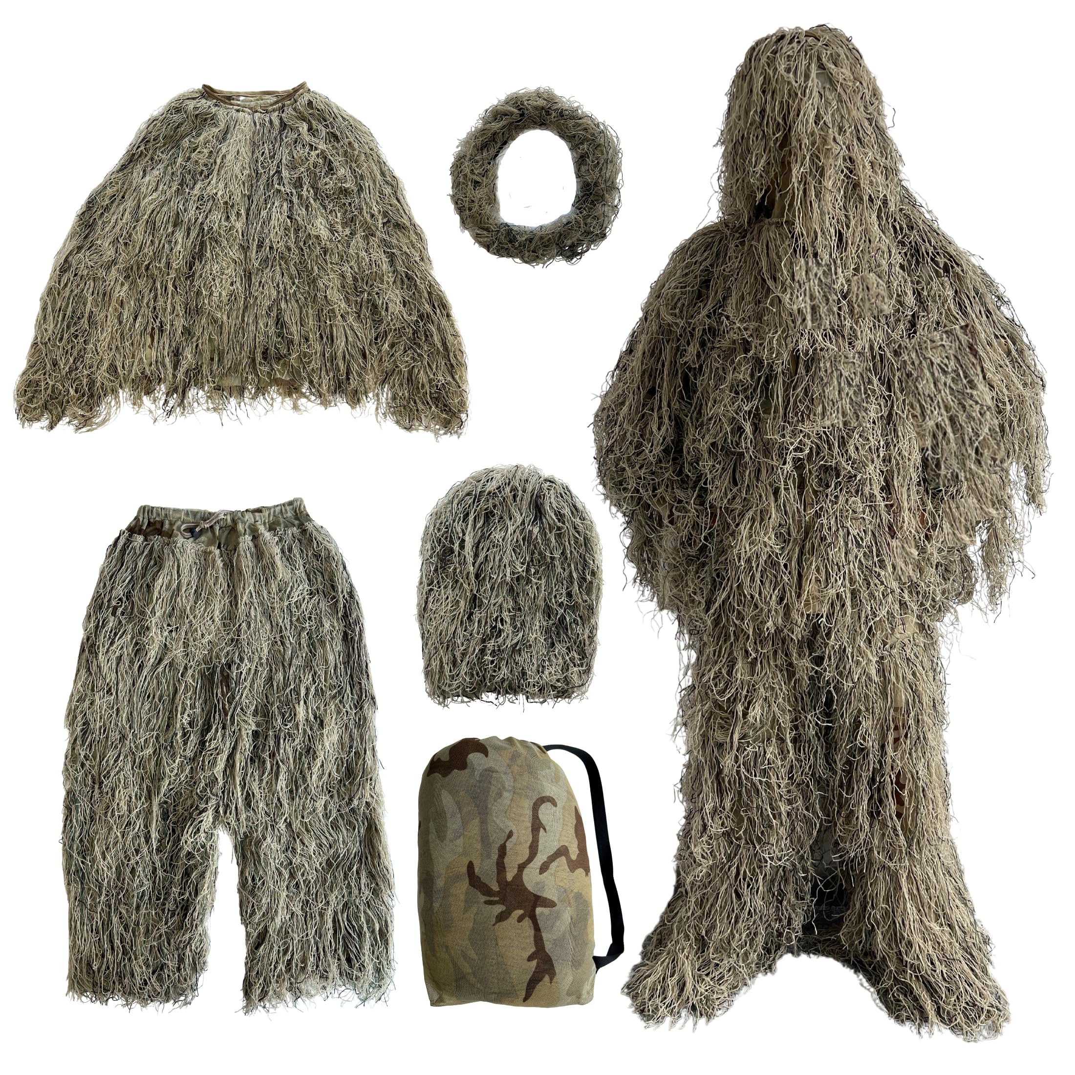 Kute 'n' Koo Premium Ghillie Suits for Adults and Kids, 5 in 1 Bush ...
