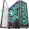 MUSETEX ATX PC Case Pre-Install 6 PWM ARGB Fans, Mid Tower Gaming Case ...