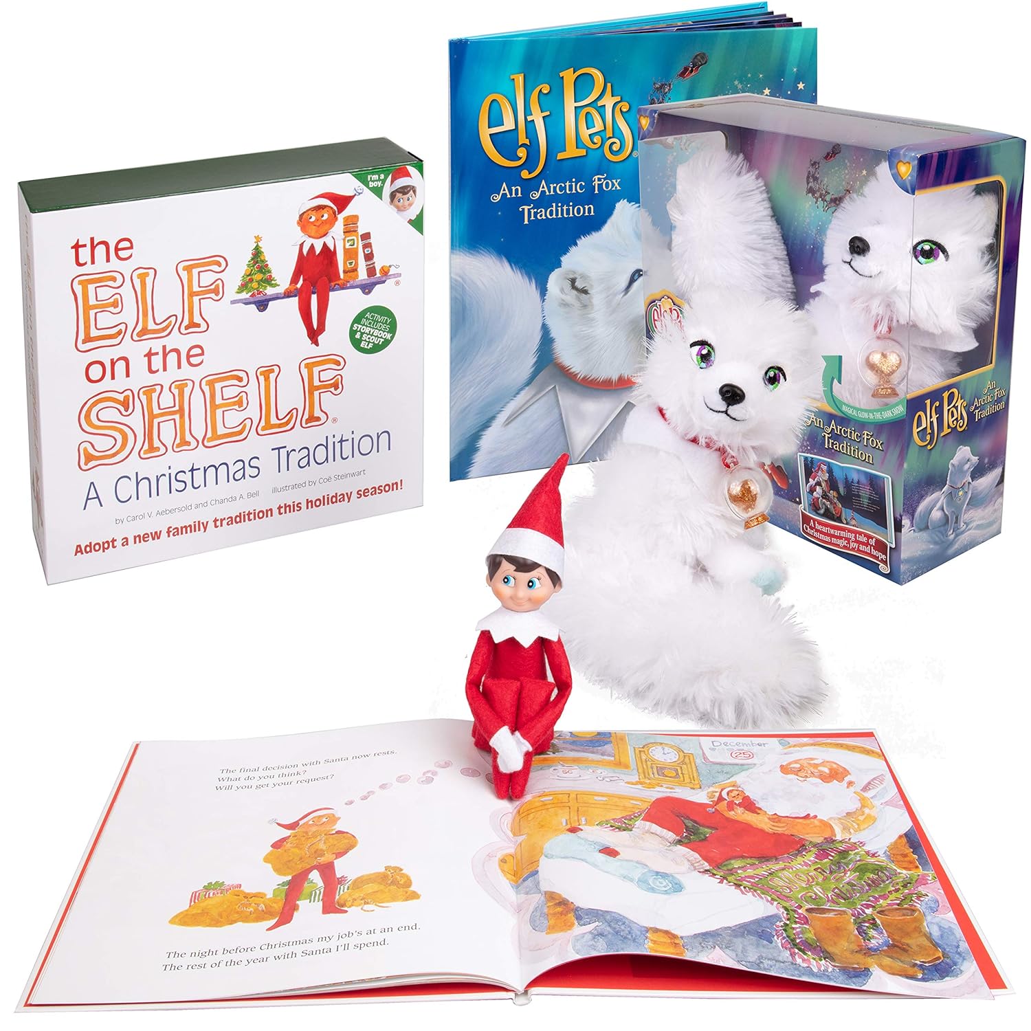 Toys 2 Storybook Set The Elf on the Shelf Arctic Fox and Elf Boy Set ...