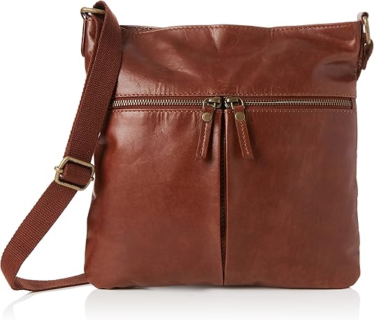 Fat Face Women's Alice Double Zip Cross Body Lingerie Bag, Brown ...
